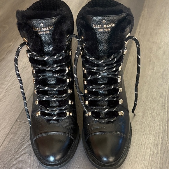 kate spade | Shoes | Kate Spade Black Lace Up Womens Boots | Poshmark